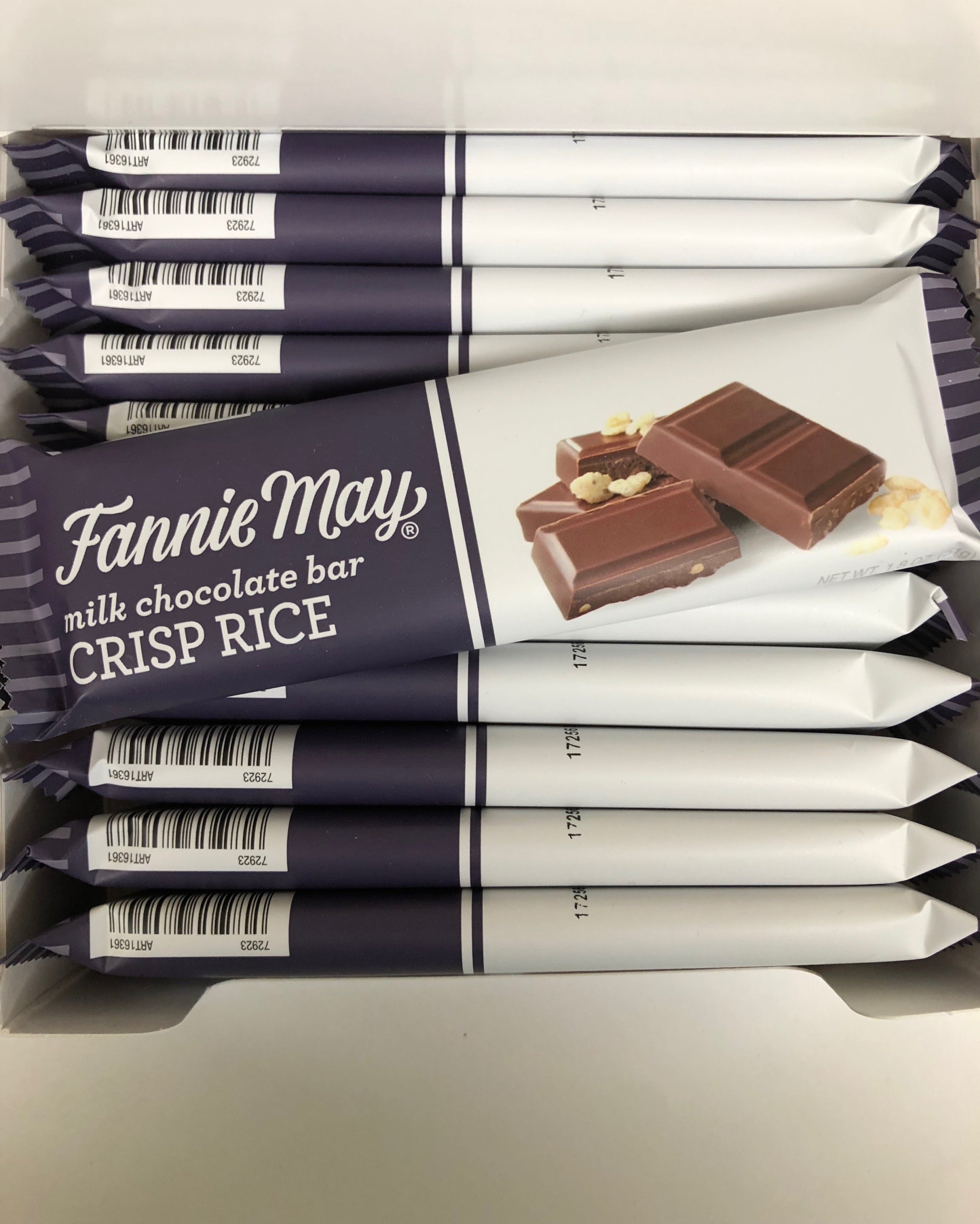 Fannie May Milk Chocolate Crisp Candy Bar with Crisp Rice Crunch 1.8 oz ...