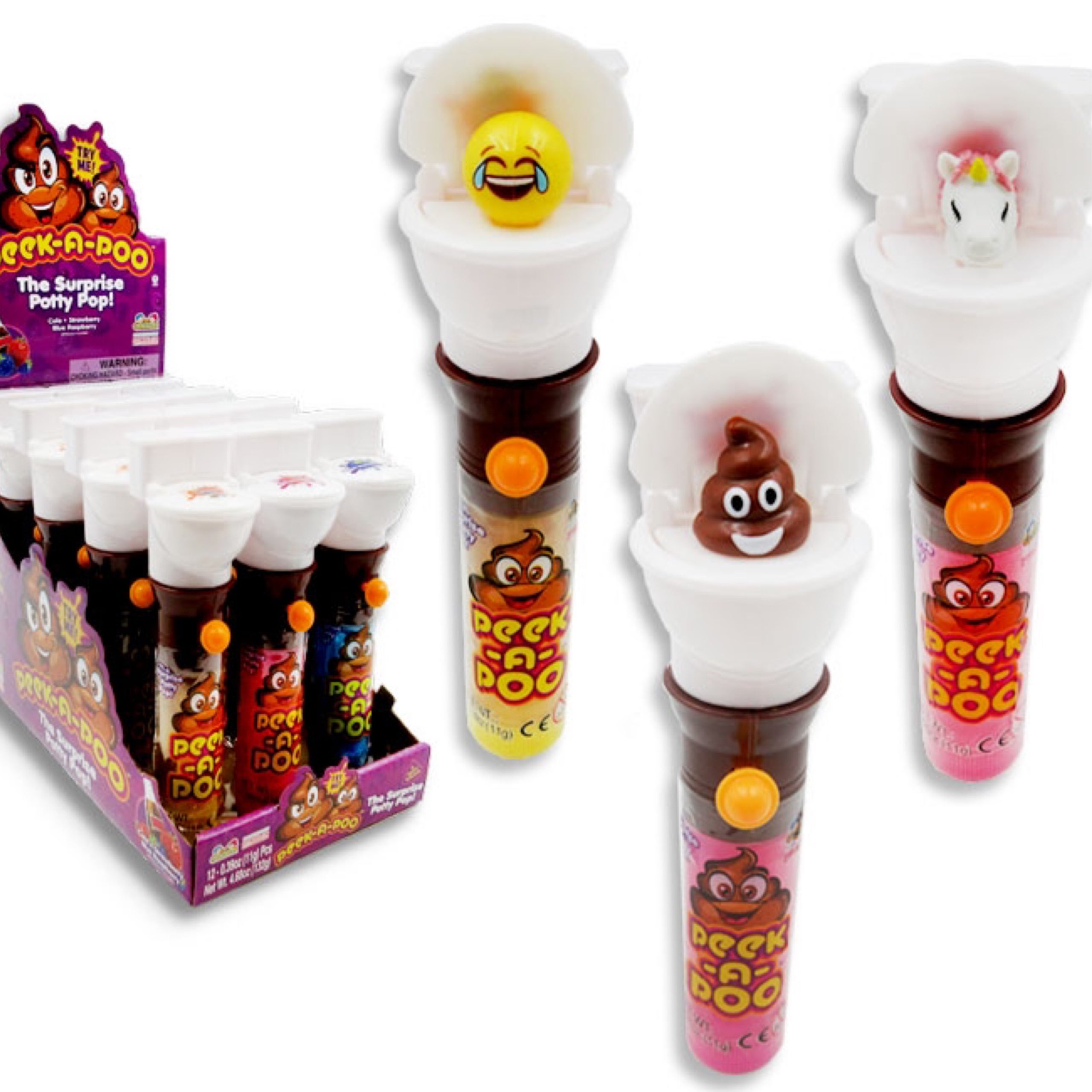 Kidsmania - Peek A Poo Surprise Potty Pop | Jumbo Jelly Bean Corp.