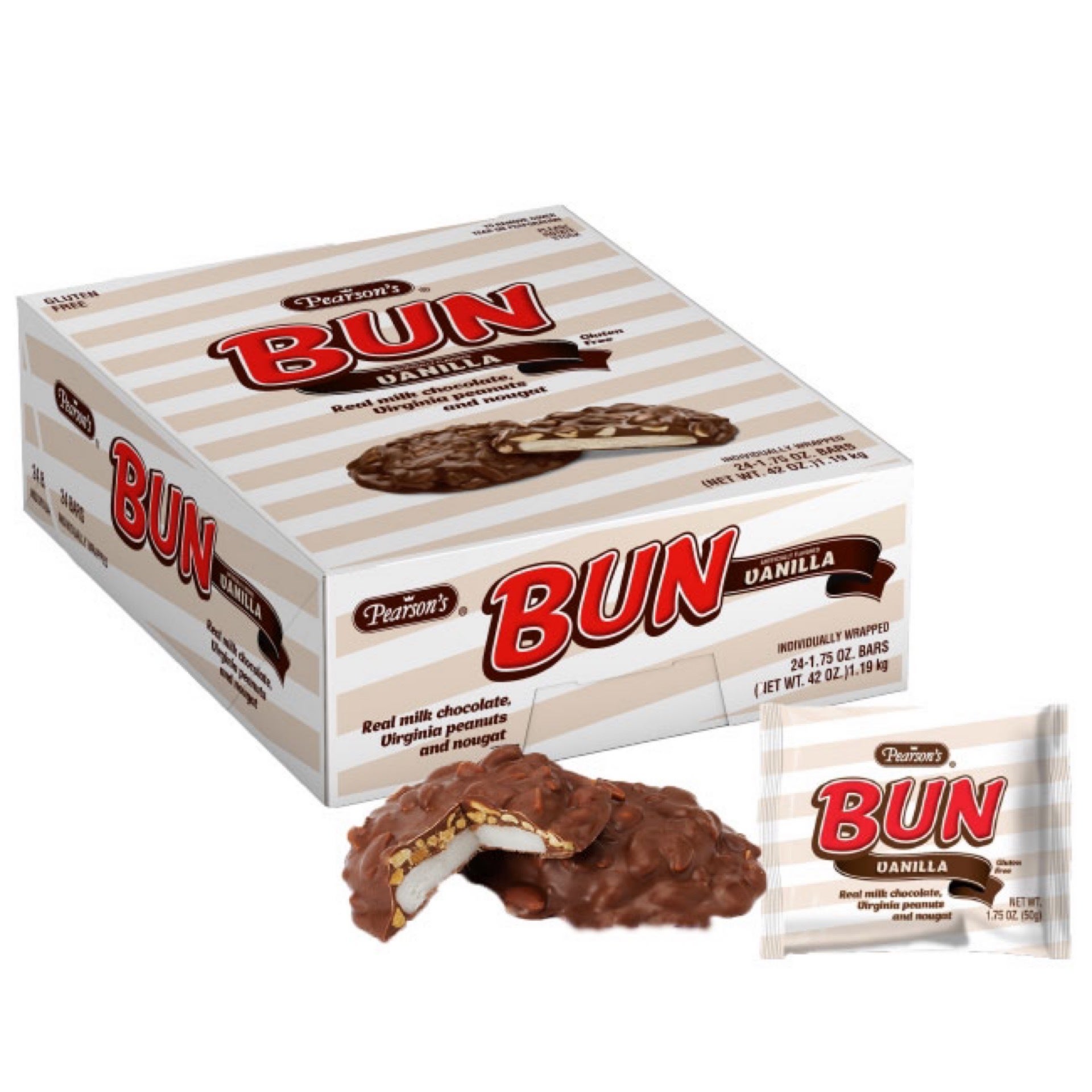 The Pearson's Vanilla Bun Candy Bar is a delicious chunky candy bar ...